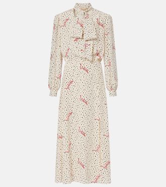 Valentino Midikleid aus Cr&ecirc;pe de Chine aus Seide