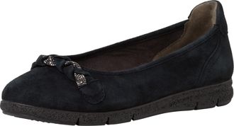 Tamaris Comfort Damen Ballerinas aus Leder Klassisch Comfort Fit, Blau (Navy), 41 EU