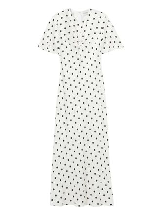 Claudie Pierlot robe mi-longue &agrave; pois - Blanc