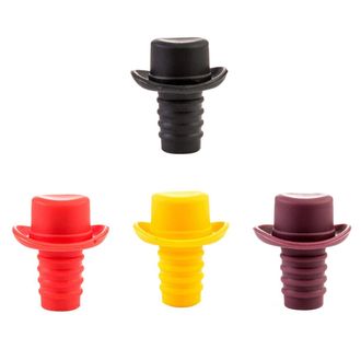 Hemobllo 4 St&uuml;ck Silikon Weinstopper Auslaufsichere Weinflaschenverschl&uuml;sse Wiederverwendbar Bpa Frei f&uuml;r Partys und Haushalt Zuf&auml;llige Farbe