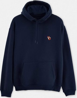 Trendyol MAN Herren Dunkelblau Bestickt Lang Oversize Sweatshirts