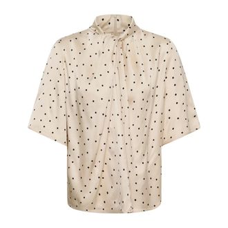 Soaked In Luxury Slarjana Ruching Blouse SS - - Blouses & Shirts - Damen - Beige - L