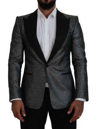 Dolce & Gabbana Jacquard Single-Breasted Blazer - Black