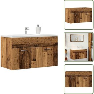 vidaXL The Living Store - vidaXL Waschbeckenunterschrank Altholz-Optik 80x38,5x46 cm
