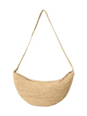 Ibeliv Womens Crossbody Bag Luna Beige Raffia Satchels & Cross Body
