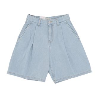 Carhartt Work in Progress Femme, Shorts, Bleu, Taille: 42 FR Short en Denim Stone Bleu Blanchi