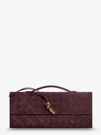 Bottega Veneta Andiamo Suede Clutch with Intrecciato pattern - BOTTEGA VENETA - gender_Woman