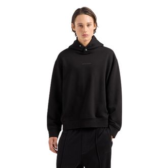 A|X Armani Exchange Herren Small Front and Back Cotton French Terry Hooded Sweatshirt, Schwarz, M EU