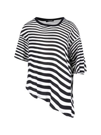 Undercover Asymmetrisches Gestreiftes T-Shirt