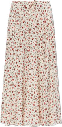 Dolce & Gabbana Femme, Jupes, Beige, Taille: 34 FR Jupe en soie &agrave; motif floral