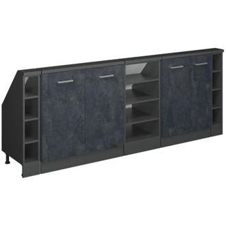 Vicco Ensembles de meuble de rangement sous pente Rion, Noir B&eacute;ton/Anthracite, Lot de 5, Vicco