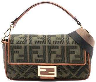 Fendi Hobo Bags - Zucca Embroidered Canvas Baguette Satchel - Gr. unisize - in Braun - f&uuml;r Damen