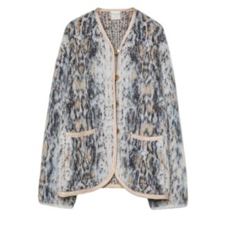 Forte_Forte Kurzer Alpaka-Mantel - Muster Plumes de Python - - Jackets - Damen - Mehrfarbig - L