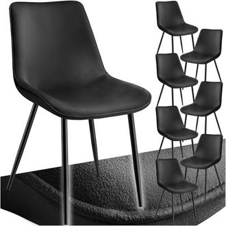 TecTake TecTake Lot de 8 Chaises de Salle &agrave; Manger Chaises Rembourr&eacute;es Chaise Ergonomique Velours Fauteuil Salon Chaise Scandinave Pieds en Metal Noir Chaises