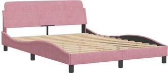 vidaXL Vidaxl - Cadre de lit et tête de lit sans matelas rose 140x190cm velours