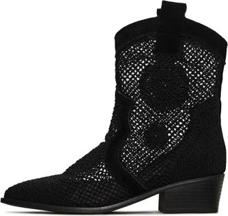 Cesare Gaspari Femme, Chaussures, Noir, Taille: 41 EU Suede Cowboy Bottes - Noir
