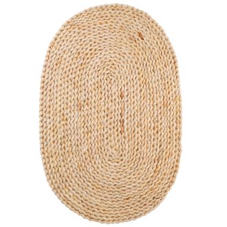 BESPORTBLE Oval Gewebtes Hitzebest&auml;ndiges Tischset aus Nat&uuml;rlichem Maisstroh Handgeflochten Rutschfestes Isolierendes Platzdeckchen f&uuml;r K&uuml;che Restaurant und Part