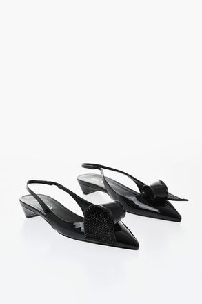 Prada Ballerinas aus Lack mit 6 cm steifem Strass-Detail Prada