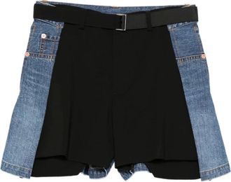 sacai Femme, Shorts, Noir, Taille: 40 FR Shorts en jean