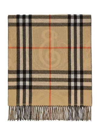 Burberry Reversible Cashmere Jacquard Scarf - Beige