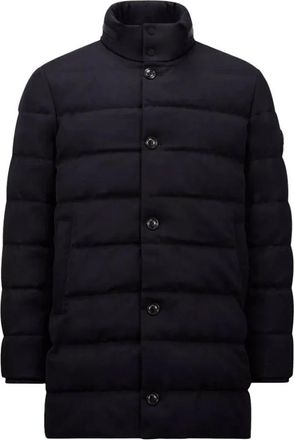 Moncler Eleganter Wollmantel mit versteckter Kapuze - - Jackets - Herren - Blau - L