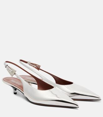 PARIS TEXAS Slingback-Pumps Jessica aus Metallic-Leder