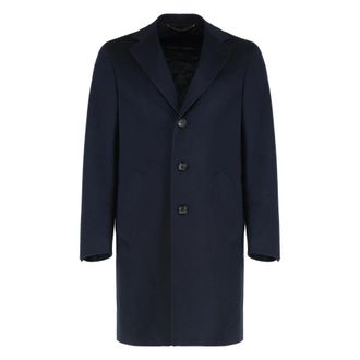Canali Langer Wollmantel - - Coats - Herren - Blau - 3XL