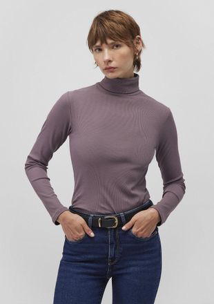 Mavi Damen HIGH Collar Jersey Shirt, moonscape, S