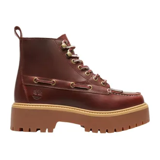 Timberland Femme, Chaussures, Rouge, Taille: 39 EU Bottines en Cuir &agrave; Plateforme Bordeaux