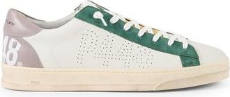 P448 Baskets &agrave; bandes contrastantes en cuir
