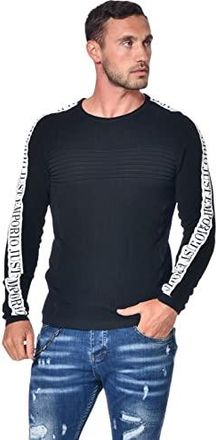 Just Emporio Homme Adulte Homme Pull over, Black/White, S EU