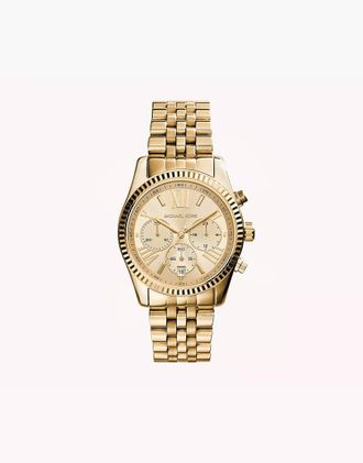 Michael Kors Lexington - Chronograph für Damen aus goldfarbenem Edelstahl