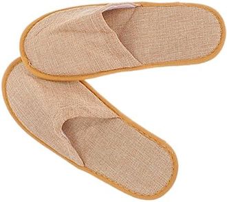 Holibanna Pantoufles Intérieures Non Glissantes Lin Respirant Chaussons Jetables Confortables Unisexes pour Invités Adaptées