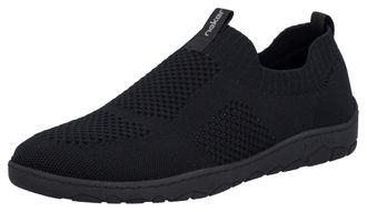 Rieker Slip-On Sneaker RIEKER, Herren, Gr. 45, schwarz, Textil, unifarben, Schuhe, Slipper, Schlupfschuh, Freizeitsneaker mit leichter Laufsohle