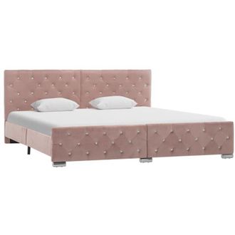 vidaXL Vidaxl - Cadre de lit sans matelas Rose Velours 180x200 cm