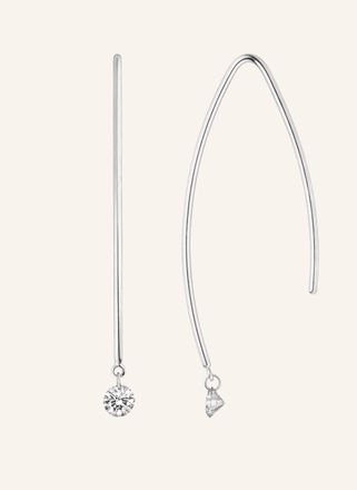 Leaf Creolen Pure M Aus 18 Karat Wei&szlig;gold Mit Diamanten silber