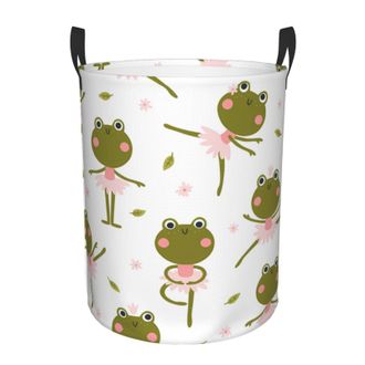 Generic Niedliche Fr&ouml;sche Tanzen Korb W&auml;sche Rund W&auml;schek&ouml;rbe Mit Henkel W&auml;schetonne F&uuml;r Spielzeug Schlafzimmer Lagerung