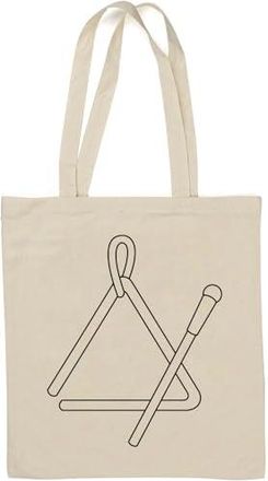 Generic Sac fourre-tout en coton naturel pour instrument de musique à percussion triangulaire, blanc
