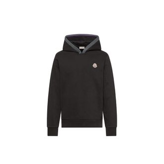 Moncler Moncler Brushed Cotton Logo Hoodie, Men, Black, Size: Xxl