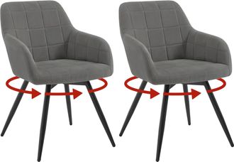 Woltu 2er Set drehbare Esszimmerst&uuml;hle, Samt gepolsterte ergonomische Esszimmert&uuml;hle mit Metallbeinen,Esszimmert&uuml;hle mit R&uuml;cken- und Armlehnen, f&uuml;r K&uuml;che, W