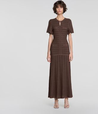 Sandro Robe longue maille strass&eacute;e
