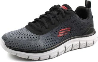 Skechers Herren Track Ripkent Sneaker, Black Mesh Charcoal Trim, 39 EU