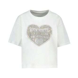 Zadig&Voltaire Taida Herz Strass T-Shirt - - Tops - Damen - Wei&szlig; - S