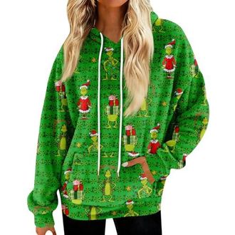 Generic Le Grinch Sweat A Capuche Femme Moche Noël 2025 The Hiver Vêtements Pull Deguisement Costume Sweet Pilou Oversize Noel De Christmas Sweatshirts Pyjama