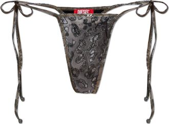 Diesel Femme, Maillots de bain, Gris, Taille: 42 FR Demy-Utlt Bas de Bikini &agrave; Nouer &agrave; Motifs