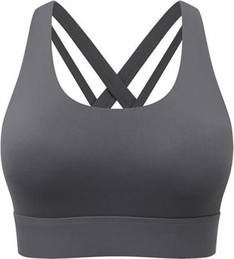Generic Soutien-gorge d&eacute;contract&eacute; r&eacute;glable et respirant sans anneau en acier, gris, XL