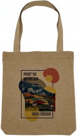 Fabulous Sac Shopping Tote Bag Aspect Lin - Paint No Mountain High Enough Gauguin Chanson Art - Sac de Courses Toile Epaisse 360g Beige Naturel Cabas Port&eacute; Epa