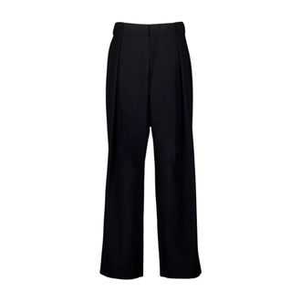 Balmain Pantalon Large en Laine Noire - Homme - Pantalons - Noir - Taille: XL