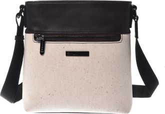 Baldinini Homme, Sacs, Beige, Taille: ONE Size Sac Bandouli&egrave;re en Toile et Cuir