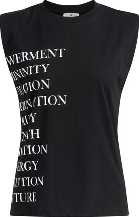 Elisabetta Franchi Femme, Tops, Noir, Taille: 42 FR T-Shirt